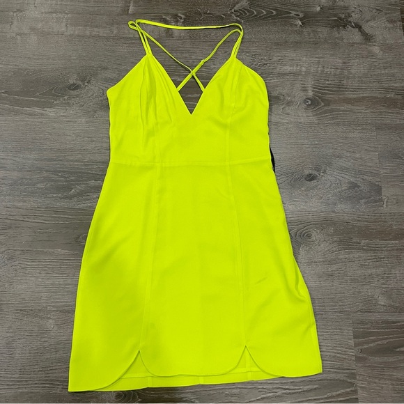 bebe | Dresses | Bebe Neon Green Mini Dress | Poshmark